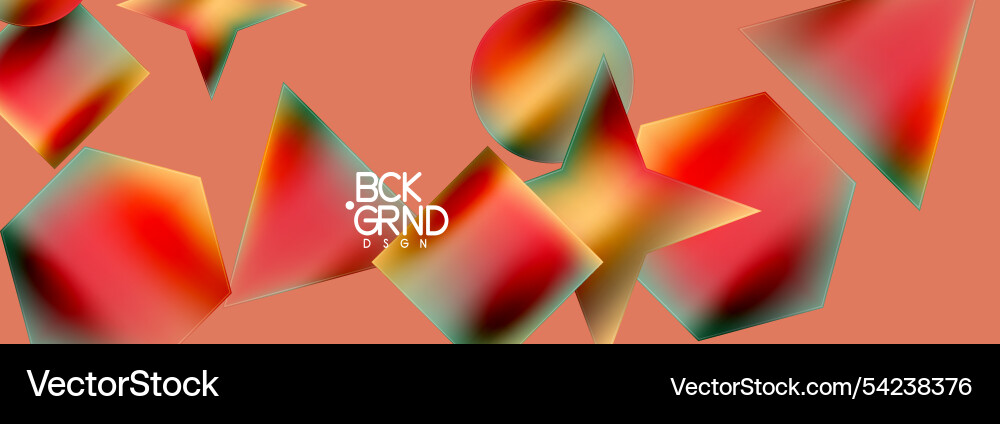 Neon color geometric shapes square triangle circle