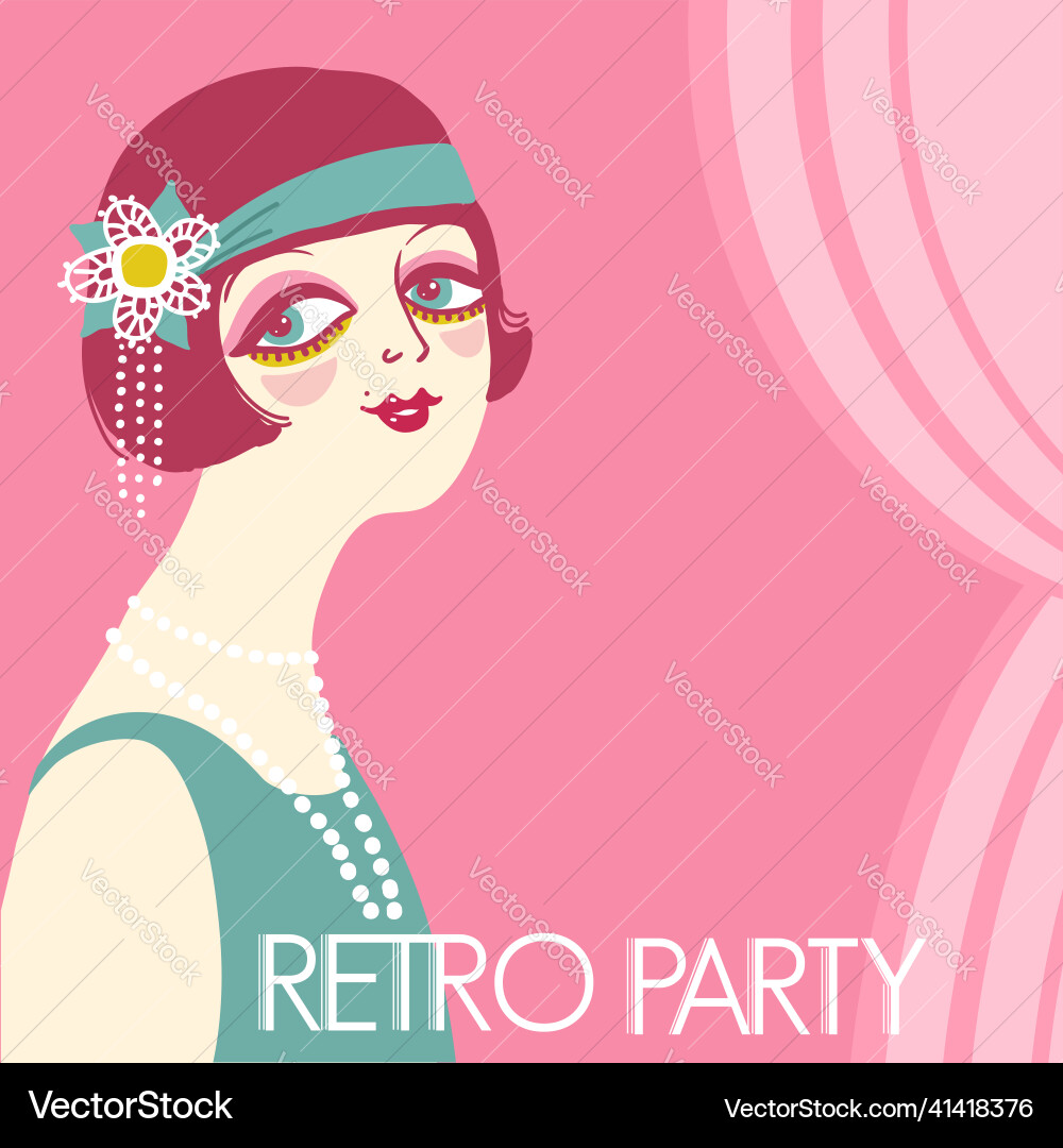 Retro party invitation design template vintage Vector Image