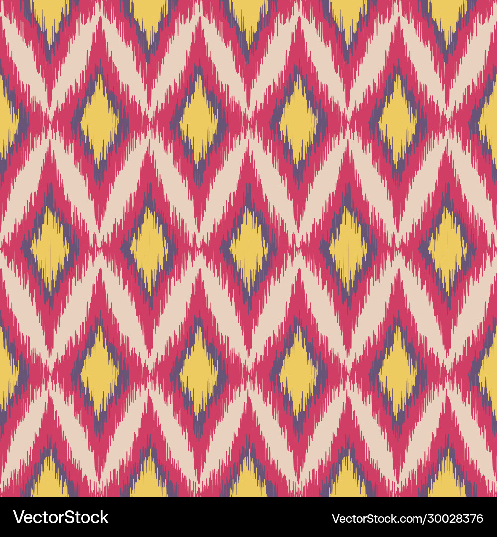 Seamless ikat ethnic pattern Royalty Free Vector Image