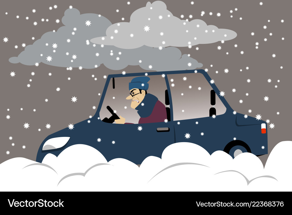 Stuck in Winter Snowstorm Royalty Free Vector Image