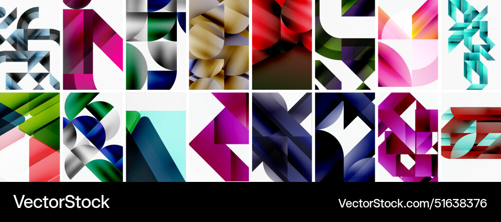 Triangles and circles abstract shapes templates Vector Image