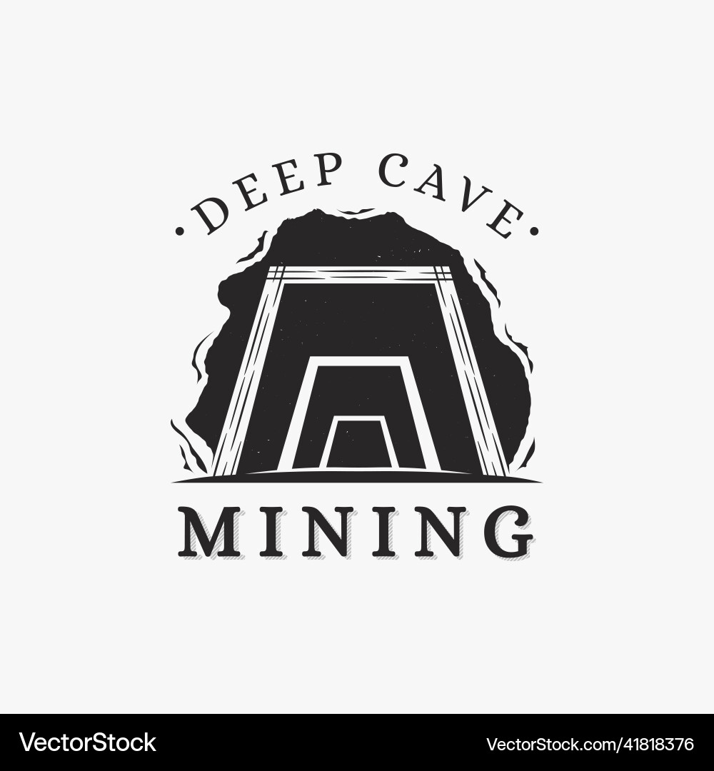 Vintage classic mining cave logo Royalty Free Vector Image