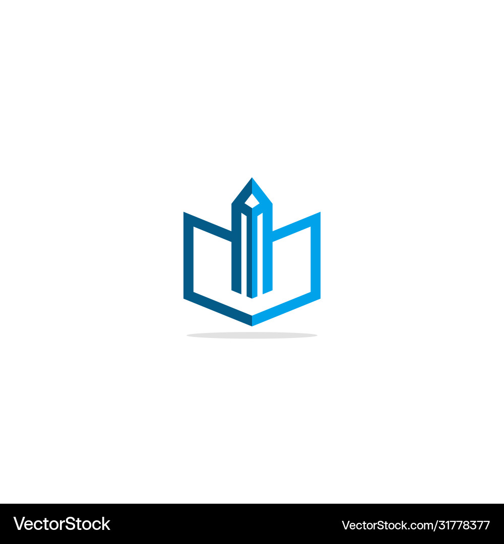 Abstract open book study logo Royalty Free Vector Image