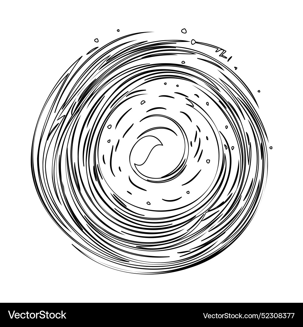 Black hole outline sketch Royalty Free Vector Image