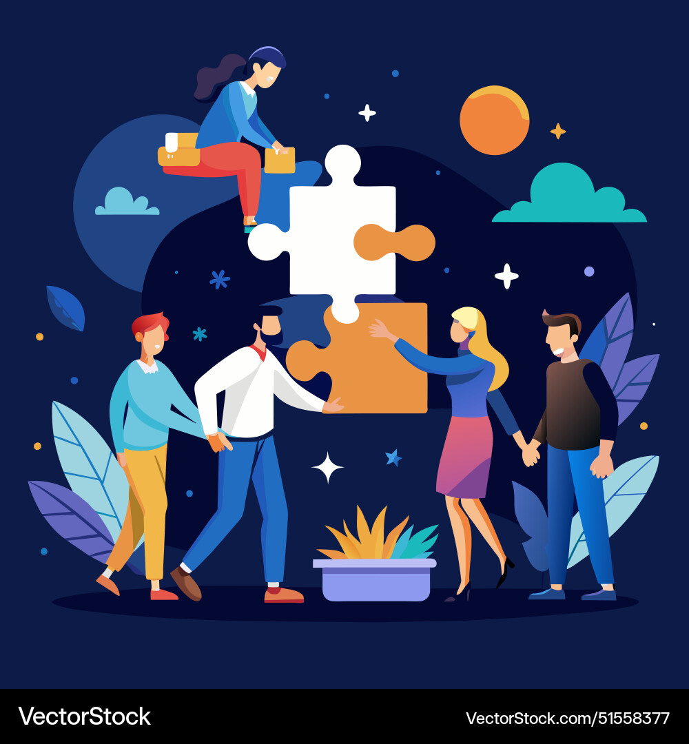 Business success strategy with collaboration Vector Image