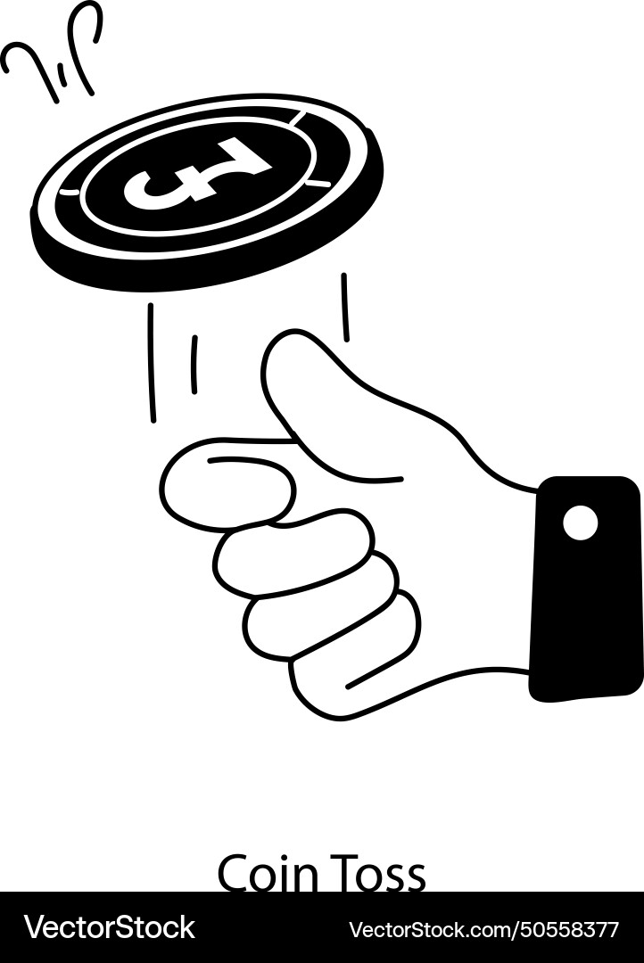 Coin toss Royalty Free Vector Image - VectorStock