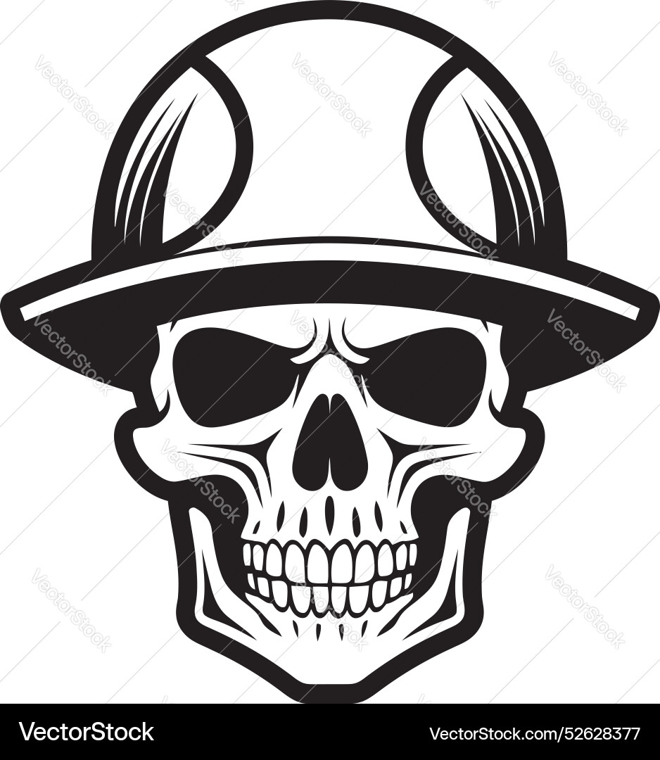 Construction warden iconic skull in helmet Vector Image