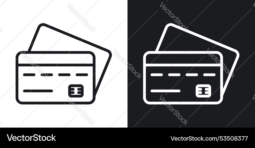 Credit cardline in thin line black color flat Vector Image