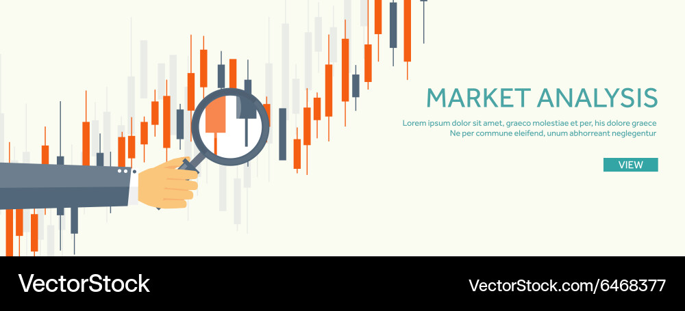 Flat background market trade Royalty Free Vector Image