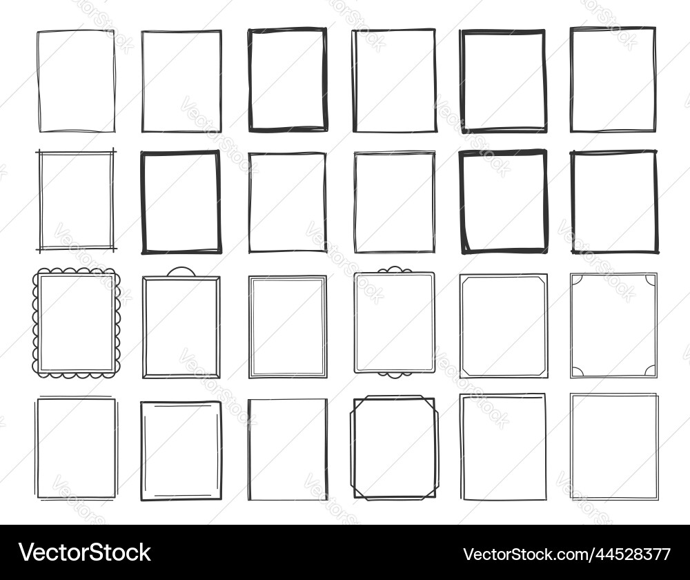 Hand drawn frames Royalty Free Vector Image - VectorStock