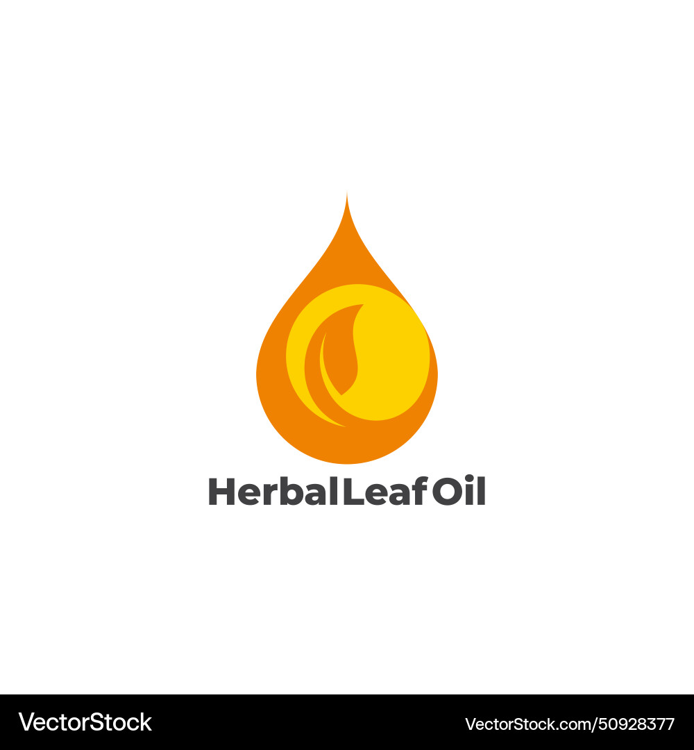 Herbal natural leaf oil symbol Royalty Free Vector Image