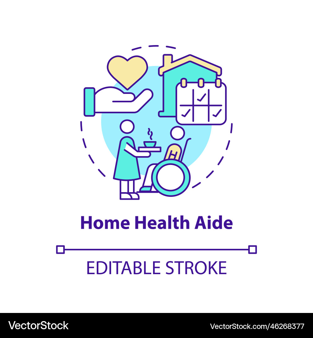 Home health aide concept icon Royalty Free Vector Image