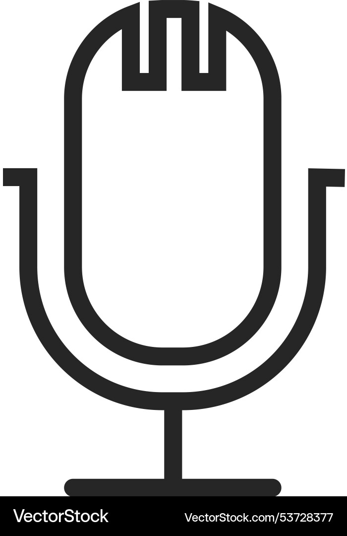 Microphone line icon speech symbol audio sign Vector Image