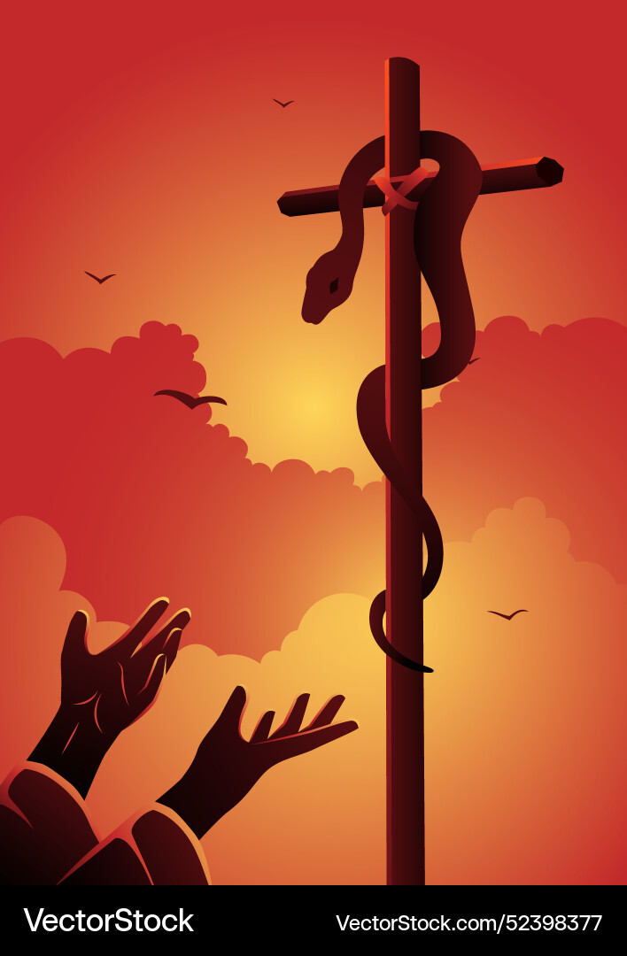 Moses and the brazen serpentx9xa Royalty Free Vector Image