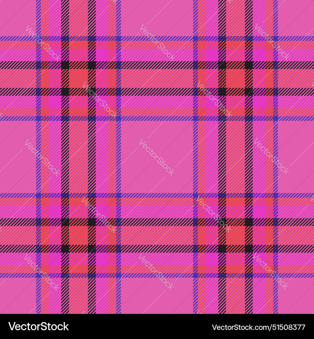 Plaid seamless pattern in pink check fabric Vector Image