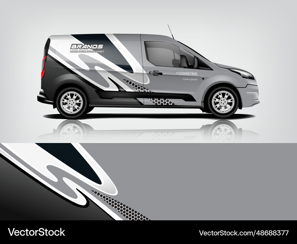 Van wrap design sticker and decal Royalty Free Vector Image