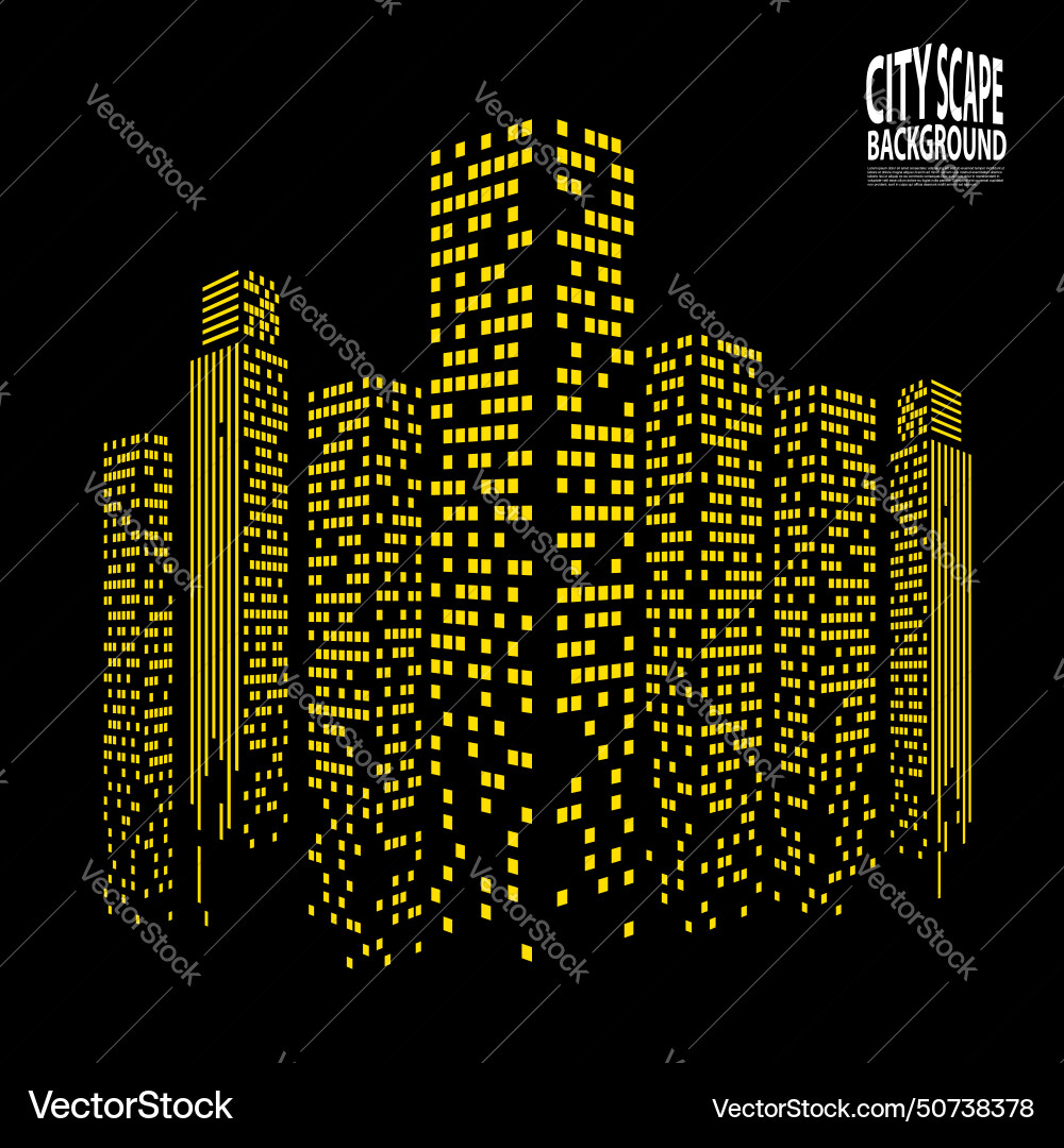 Cityscape abstract windows in perspective view Vector Image