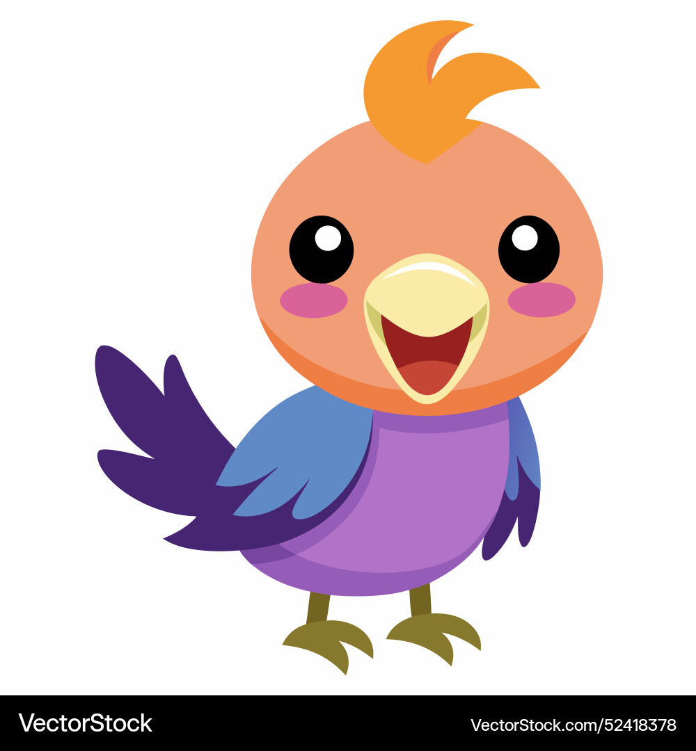 Dodo bird smiles kawaii Royalty Free Vector Image