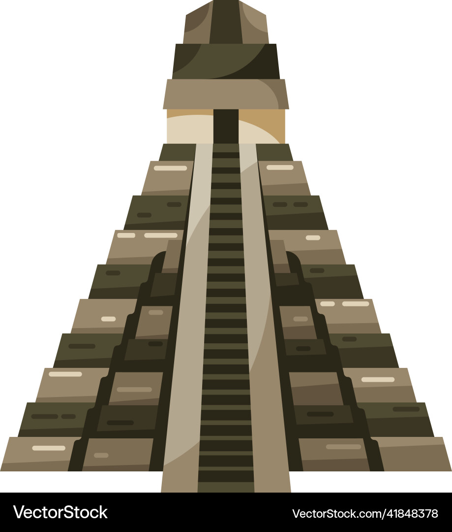 Maya ancient pyramid composition Royalty Free Vector Image