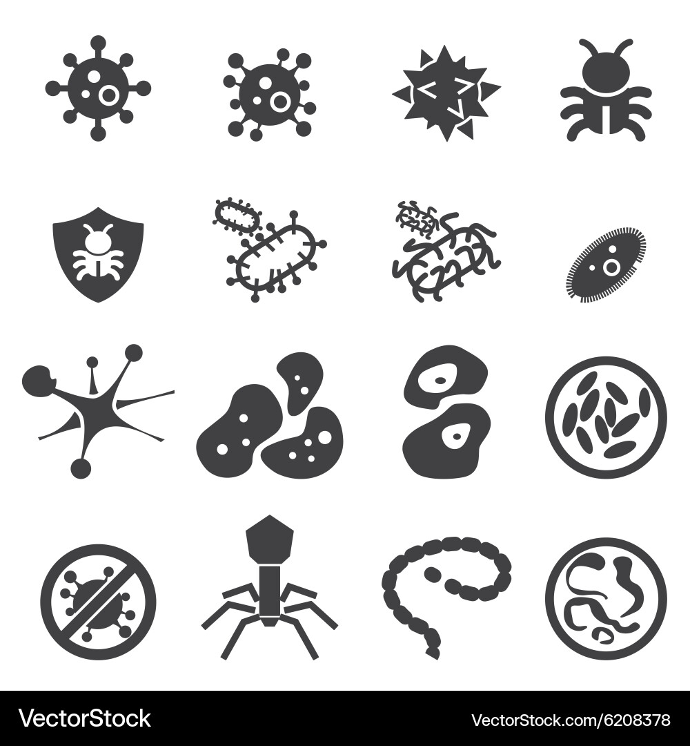 Microbiology & Viral Icons Royalty Free Vector Image