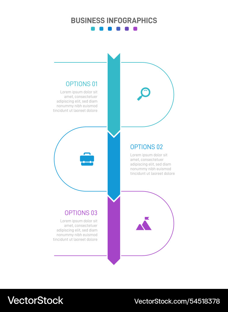 Vertical progress bar featuring 3 arrow-shaped Vector Image