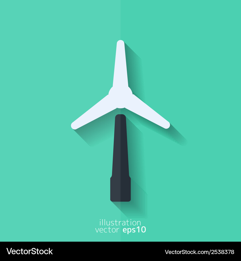 Wind turbine icon eco concept Royalty Free Vector Image