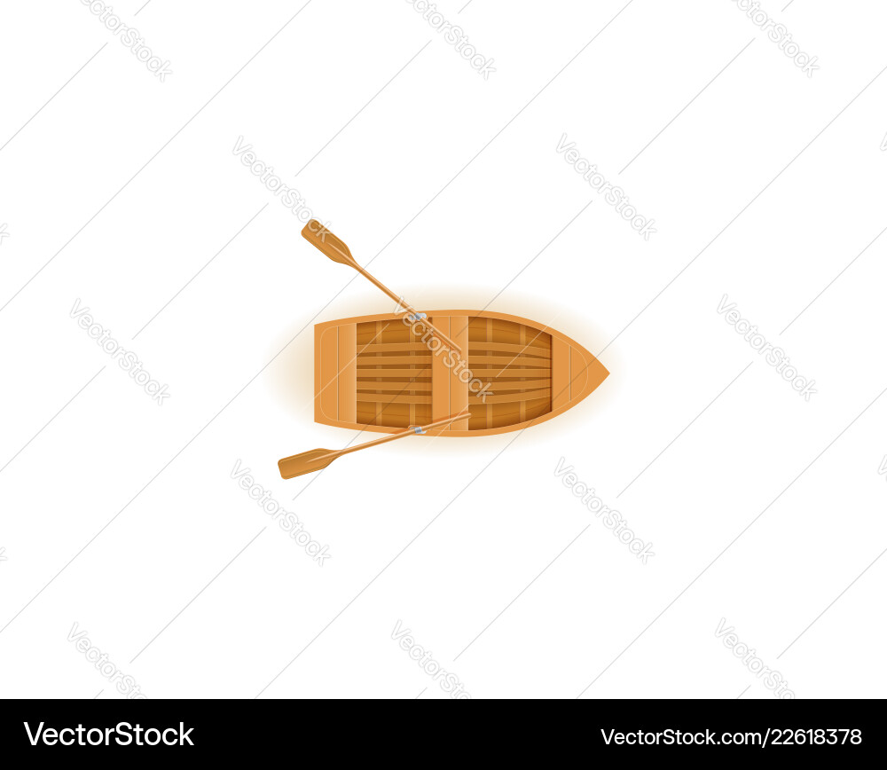Wooden boat top view Royalty Free Vector Image
