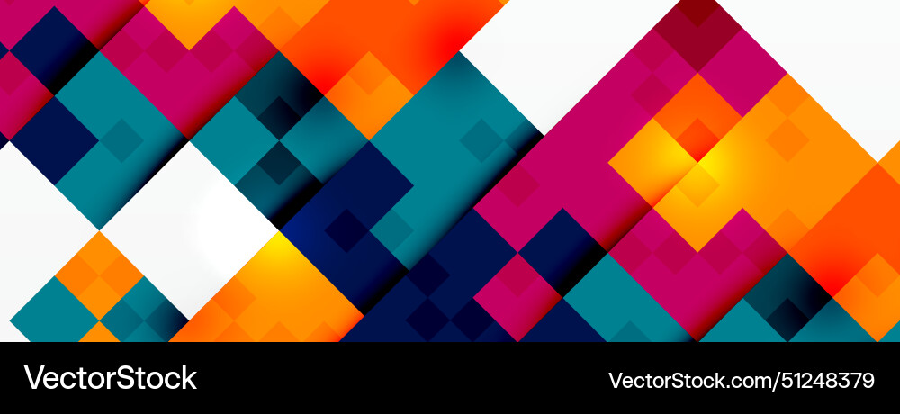 A colorful geometric pattern of squares on white Vector Image