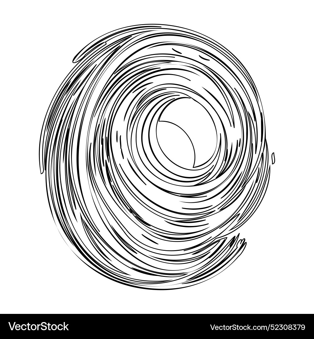 Black hole outline sketch Royalty Free Vector Image