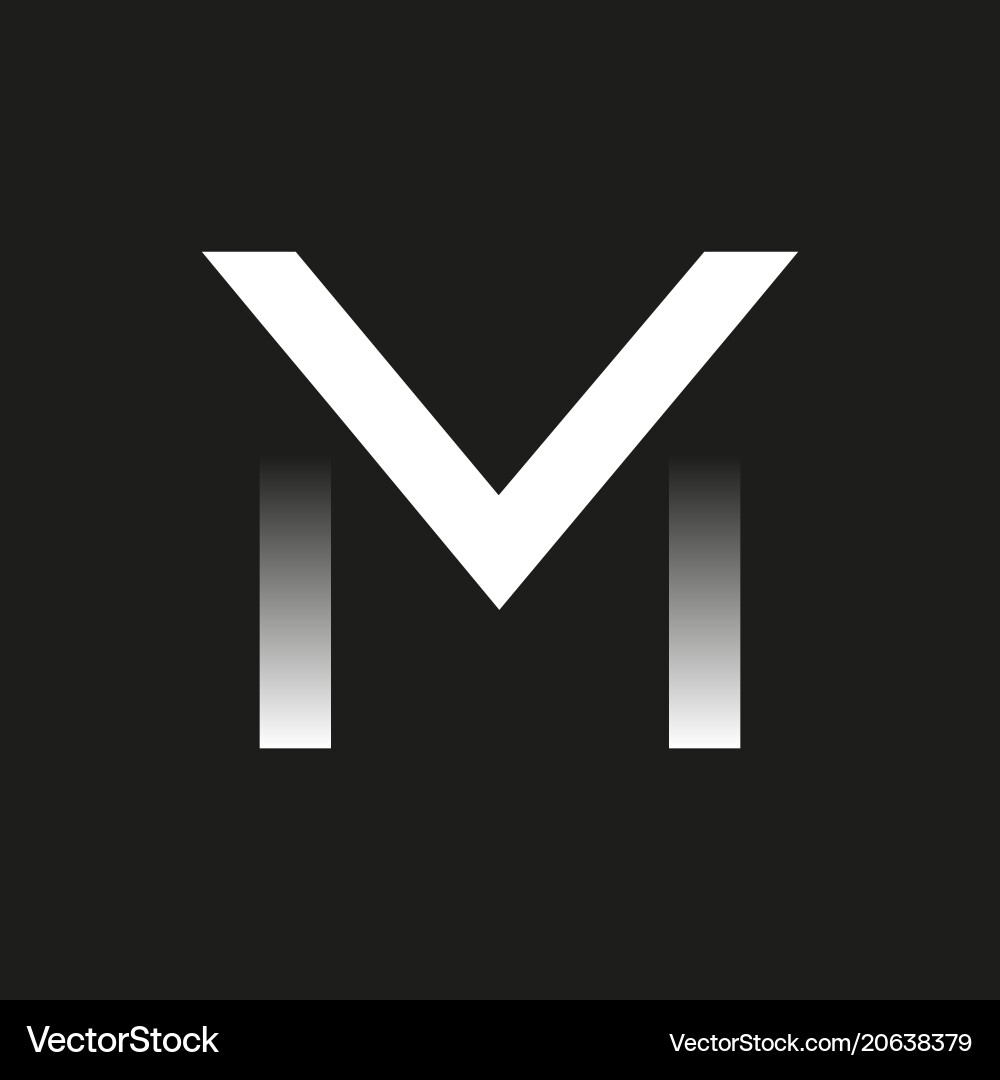 Black logo the letter m in square Royalty Free Vector Image