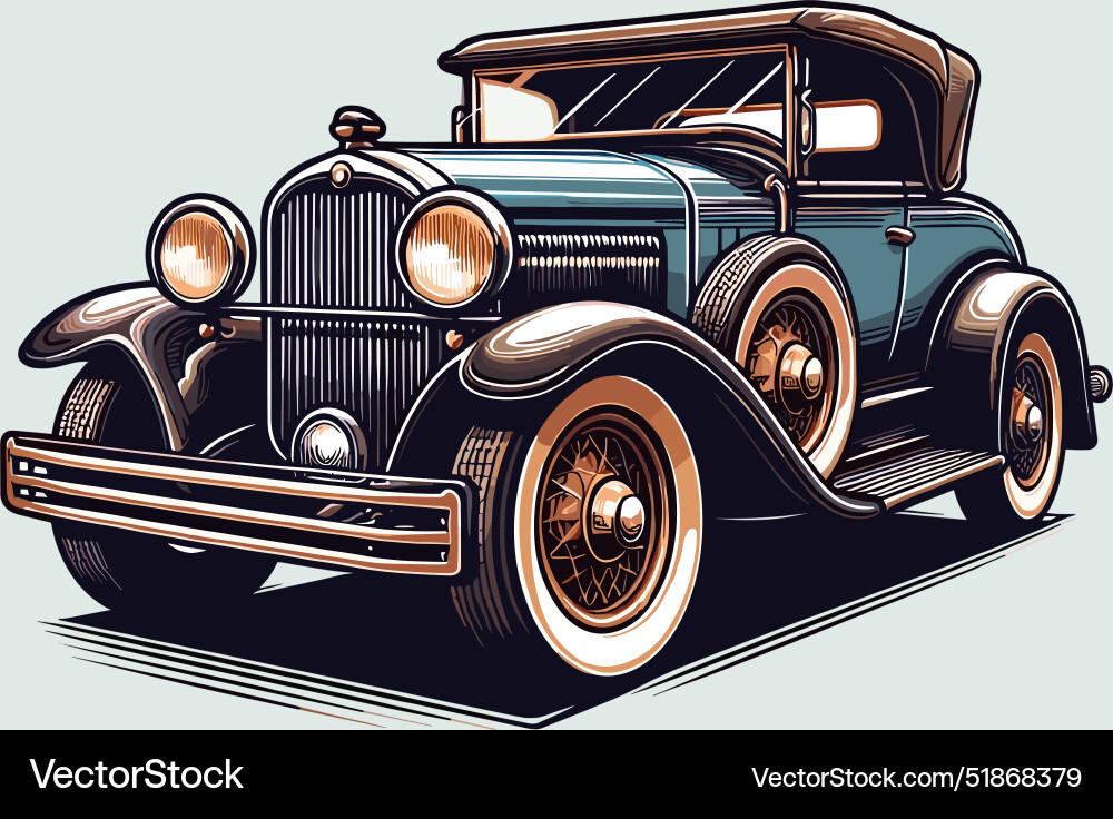 Classic vintage car art design best Royalty Free Vector