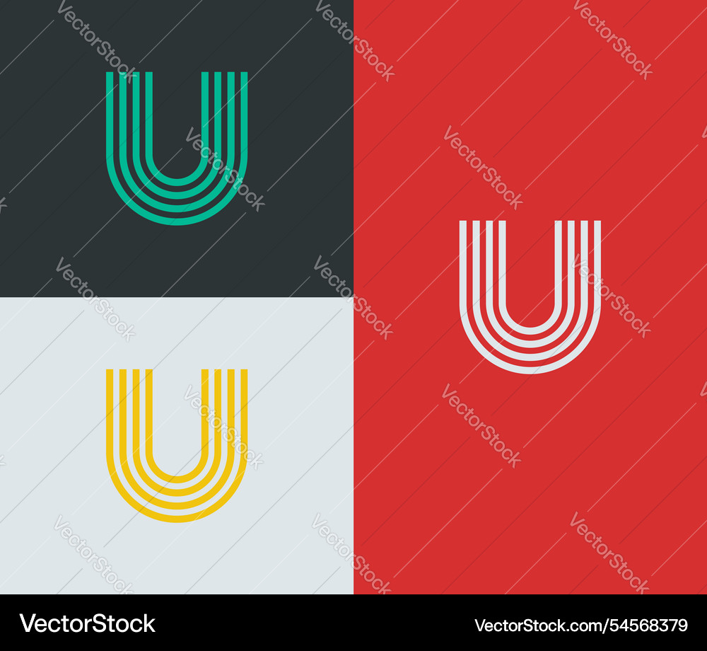 Creative letter u logo template modern and Vector Image