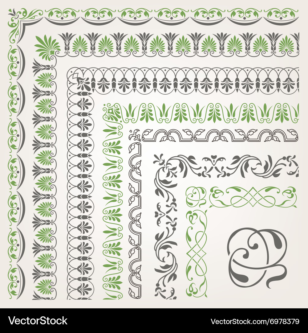 Decorative seamless ornamental border with corner Vector Image