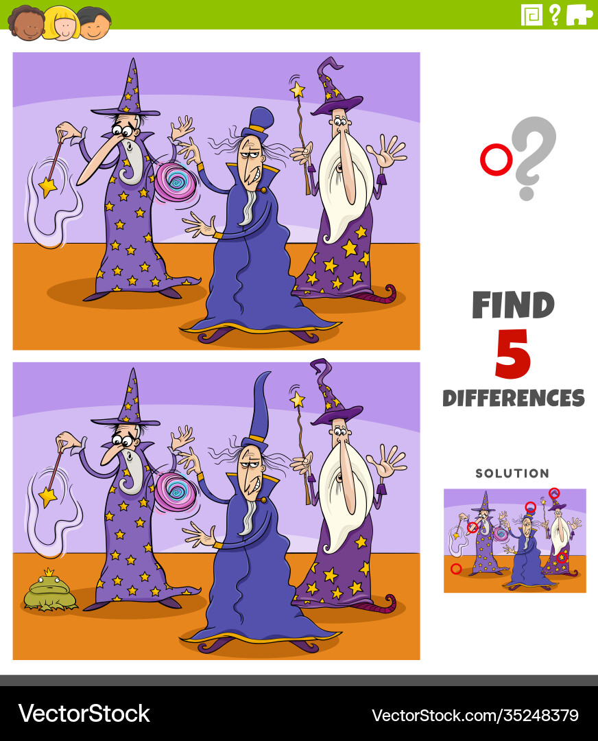 Differences educational task for kids Royalty Free Vector