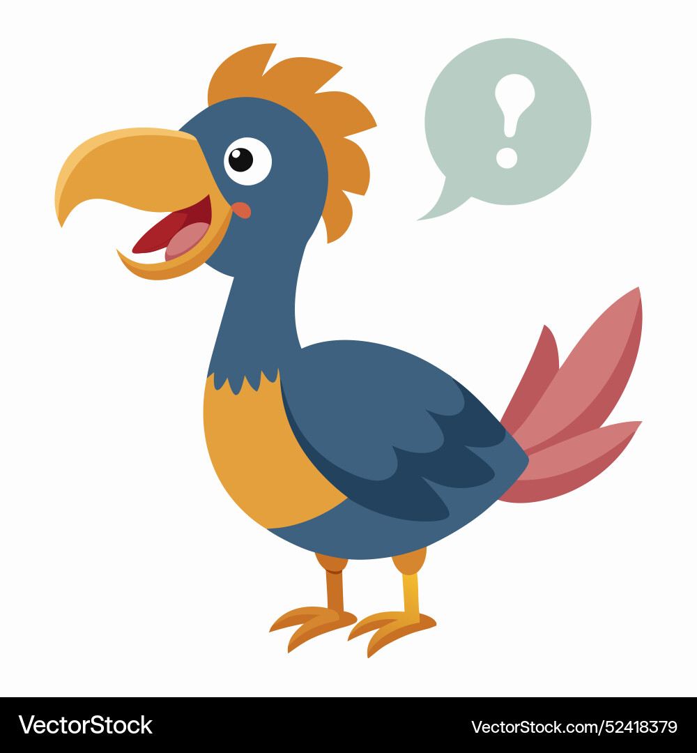 Dodo bird speaks kawaii Royalty Free Vector Image