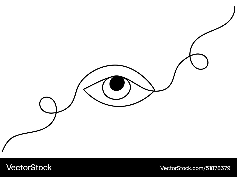 Eye continuous one line drawing Royalty Free Vector Image