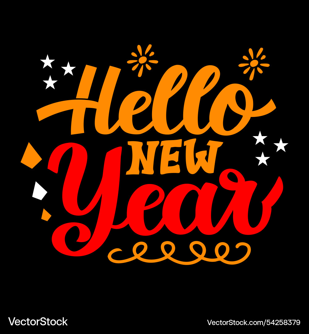 Happy new year typography lettering design Vector Image
