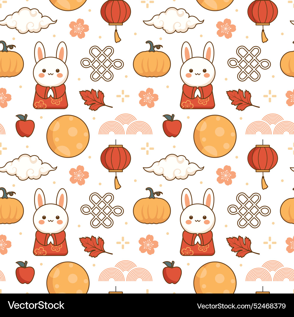 Mid autumn seamless pattern design Royalty Free Vector Image