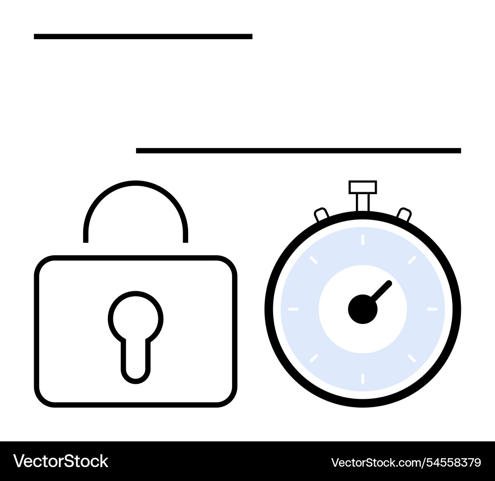 Protection and time management black and white Vector Image