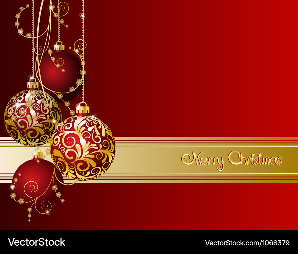 Red christmas card Royalty Free Vector Image - VectorStock