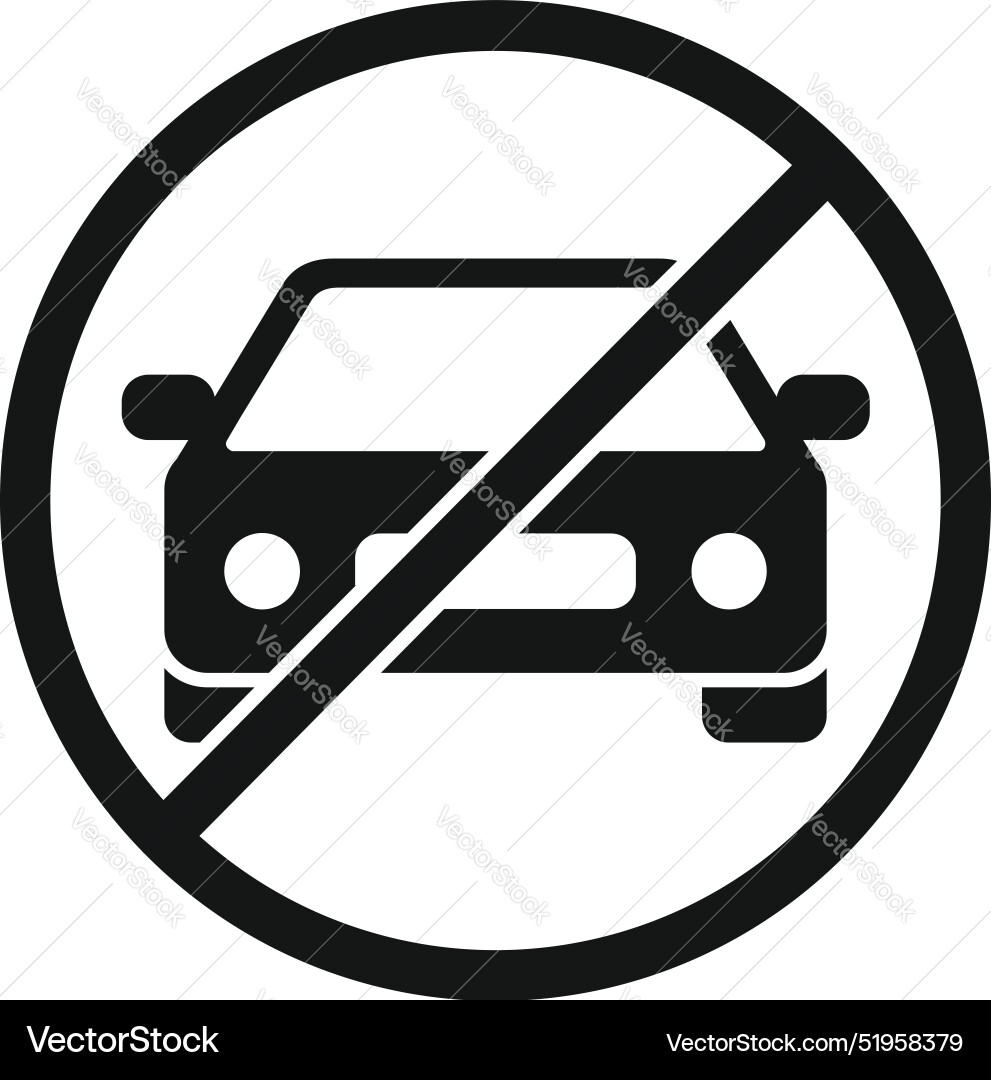 Road sign prohibiting motor vehicles passing Vector Image