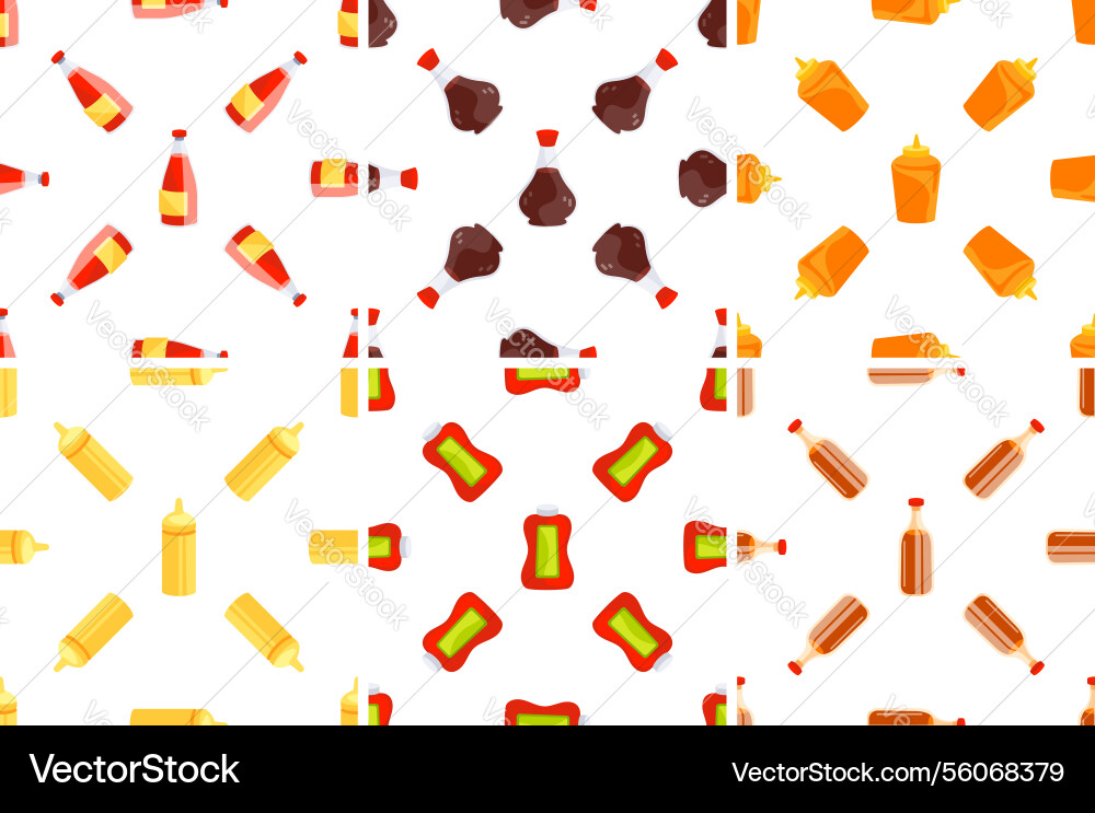 Seamless pattern with bottles and containers Vector Image