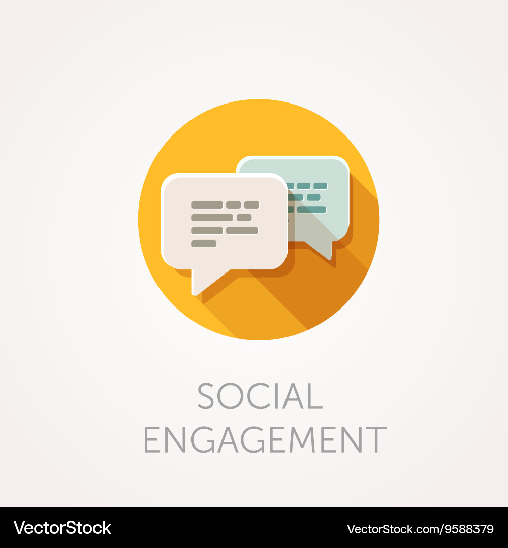 Social engagement icon flat design style Vector Image