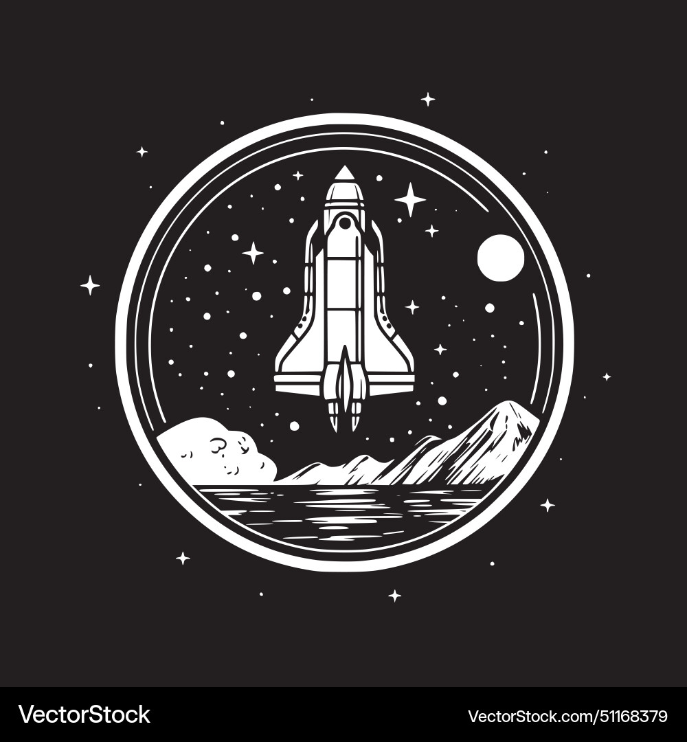 Space - minimalist and flat logo Royalty Free Vector Image