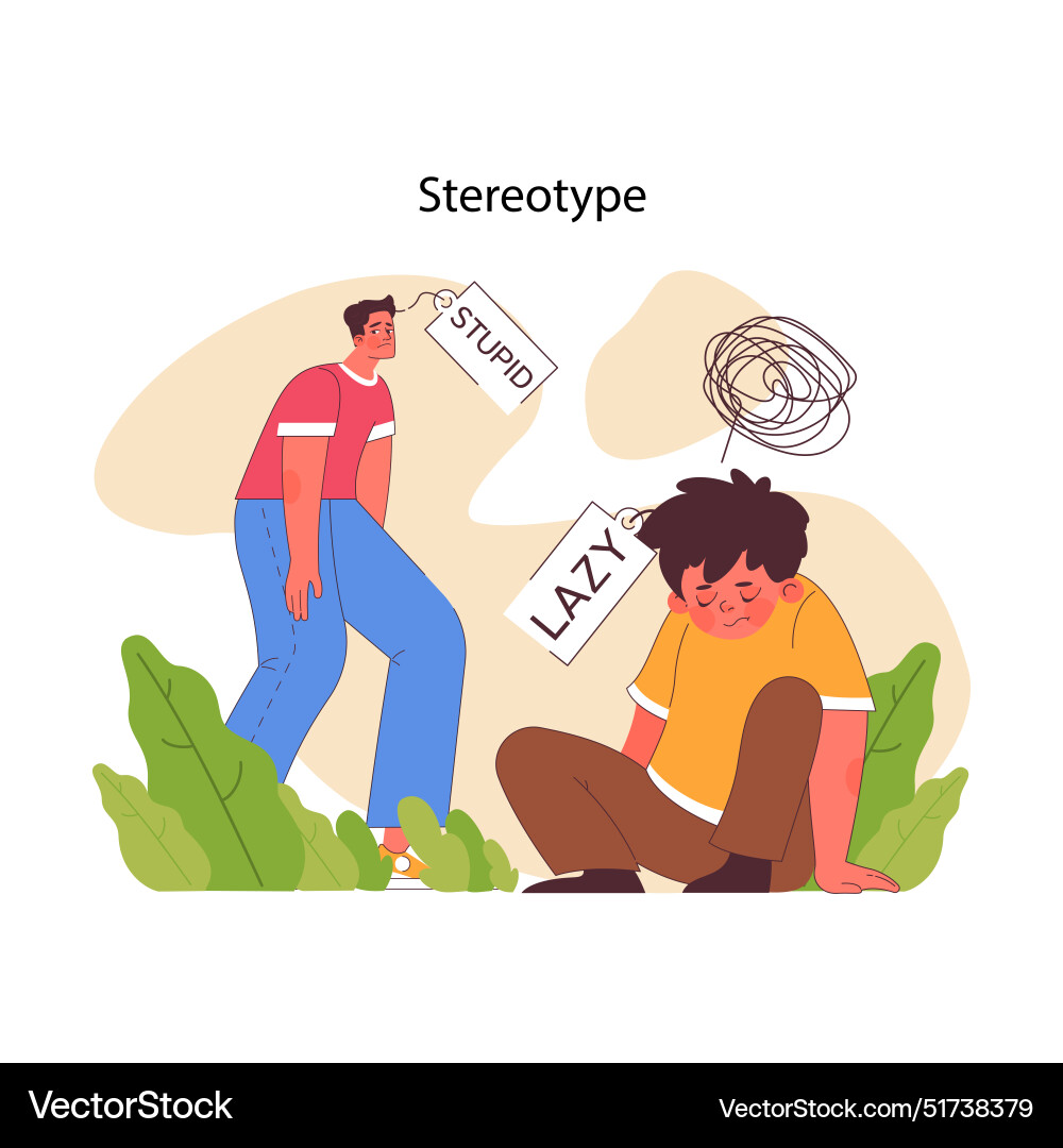 Stereotypes concept flat Royalty Free Vector Image