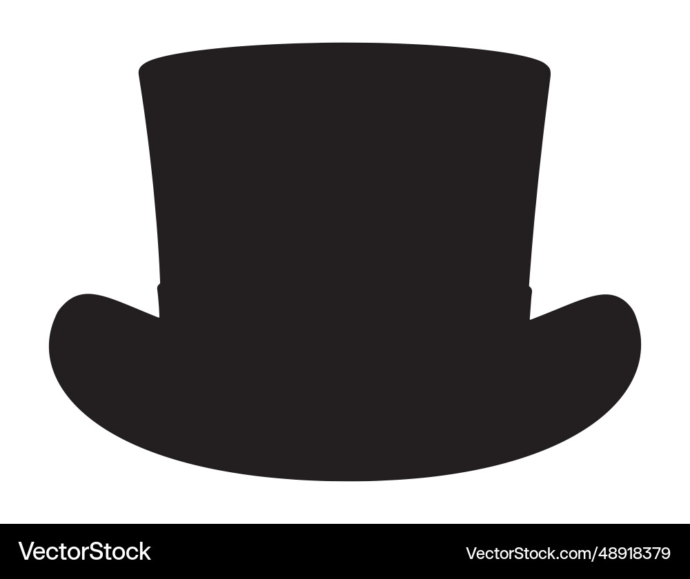 Top hat silhouette art Royalty Free Vector Image