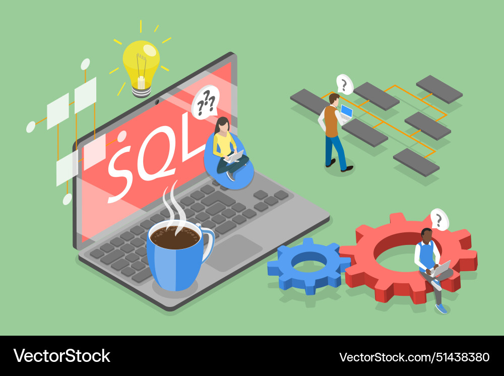 3d isometric flat Royalty Free Vector Image - VectorStock