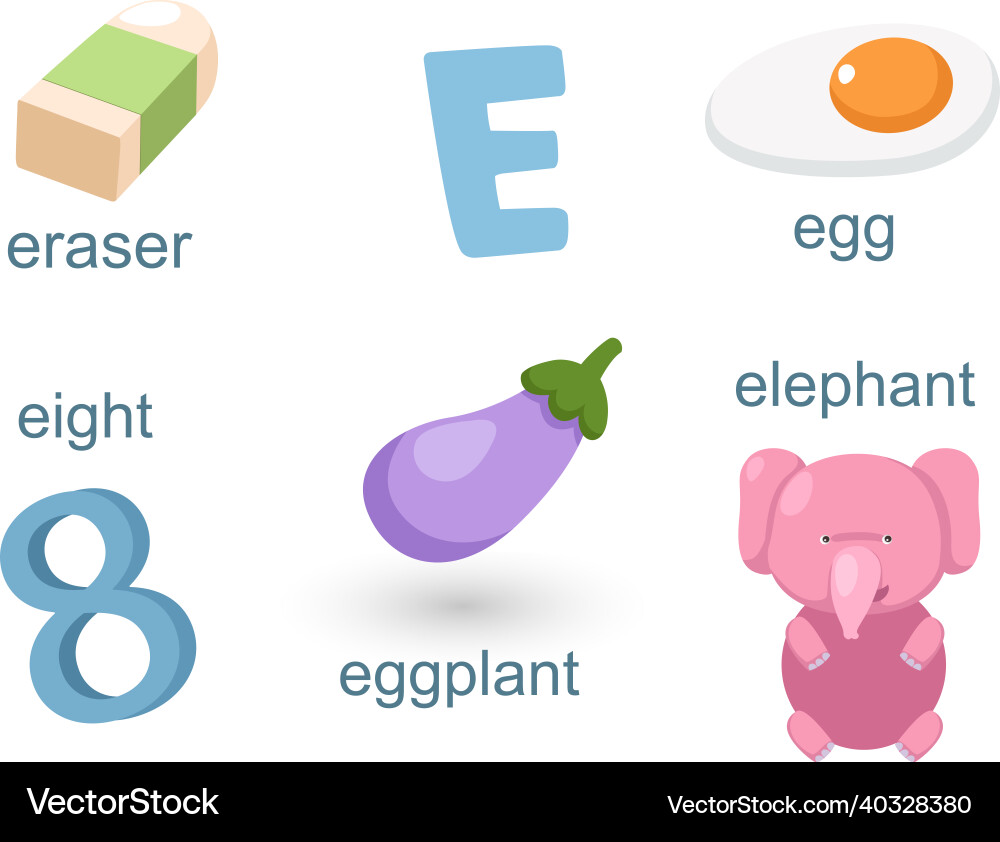 Alphabet e Royalty Free Vector Image - VectorStock