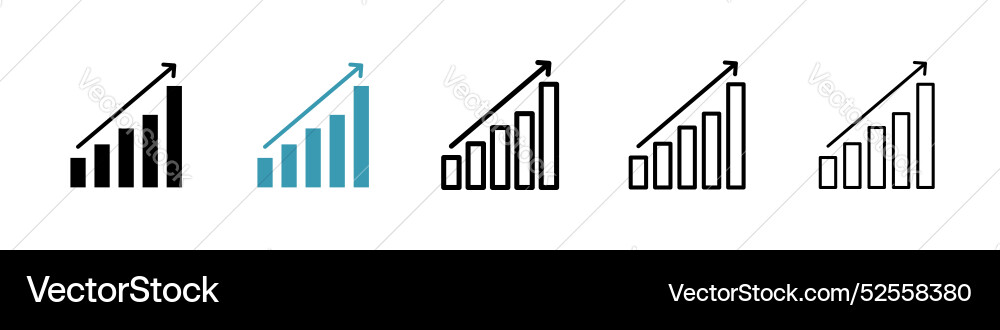 Business performance icon set on white background Vector Image