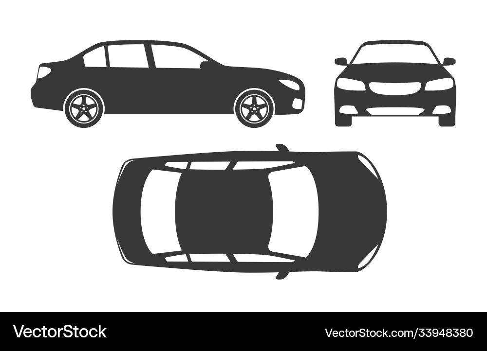 Car Silhouette Vector Front
